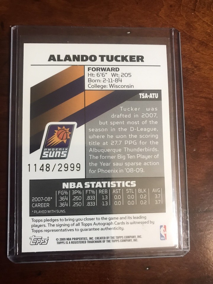 Alando Tucker 2008-09 Topps Signature Autographs #TSAATU 1148/2999 | eBay