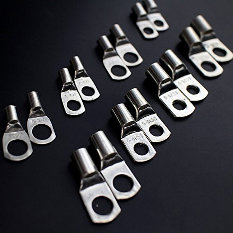 60PCS Electrical Wire Copper Lug Battery Cables Ring Connectors ...