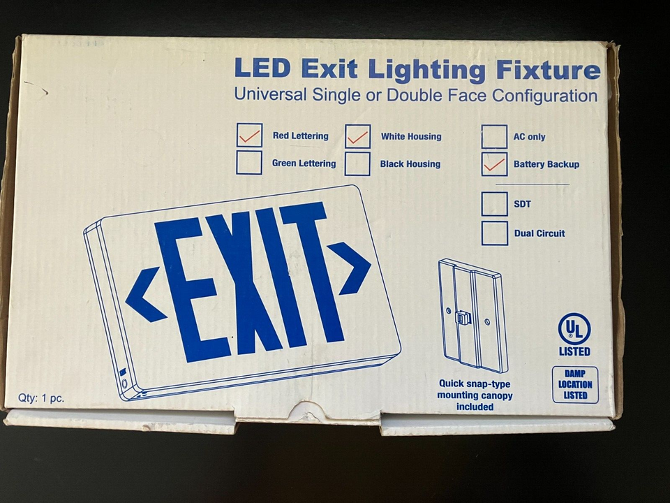 LED EXIT Lighting Fixture Univeral Single or Double Configuration | eBay