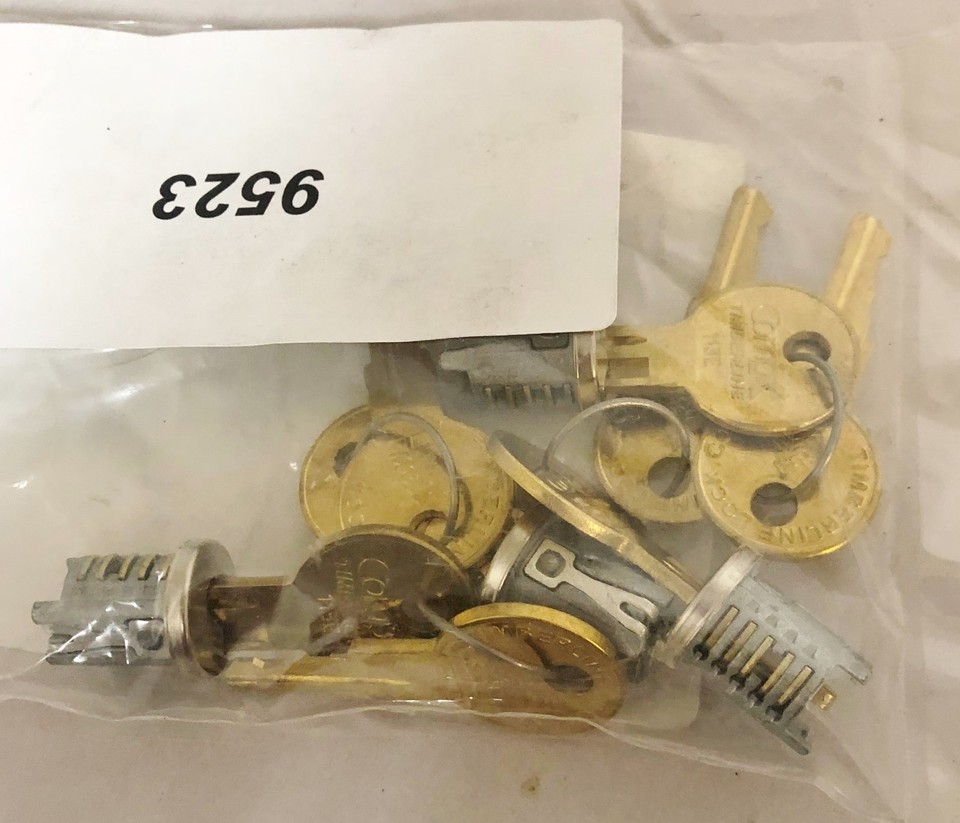 (4) CompX Lock Core key Timberline 113E Lock Plug Polish Nickel #9523 ...