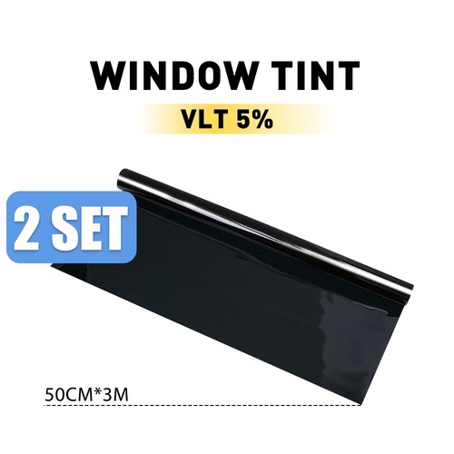 2X 20Inch x Uncut 10Feet Roll Window Tint Film 5% VLT For Car Home ...