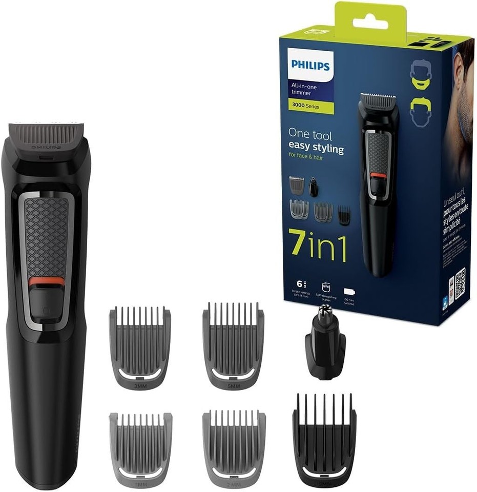Philips Series 3000 All-In-One Trimmer 7-in-1 MG3720/33 Beard Hair New ...