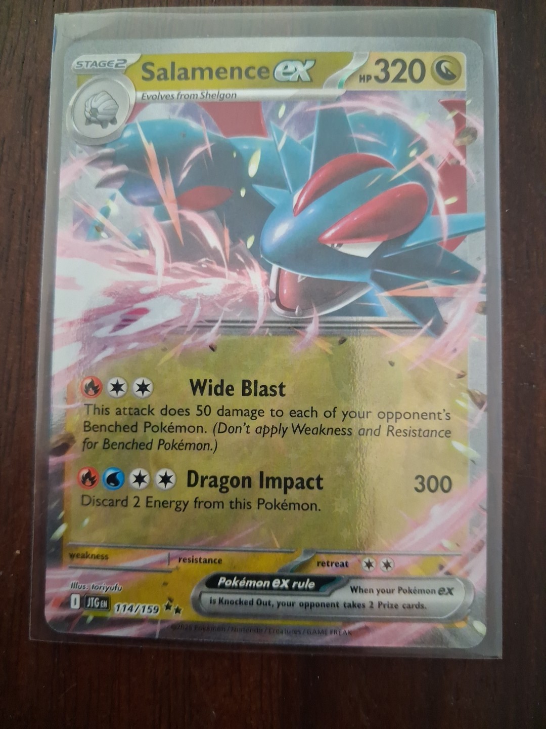 Salamence ex - 114/159 - Double Rare - Journey Together - Pokemon Card ...