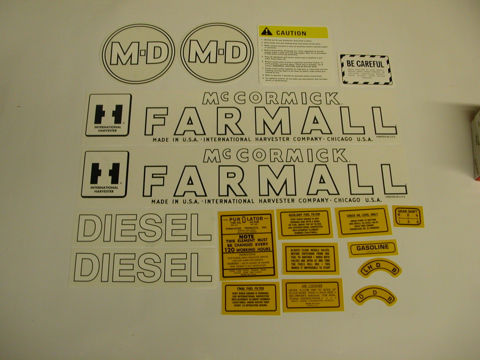 IHC Farmall Model MD Tractor Decal Set - NEW FREE SHIPPING | eBay