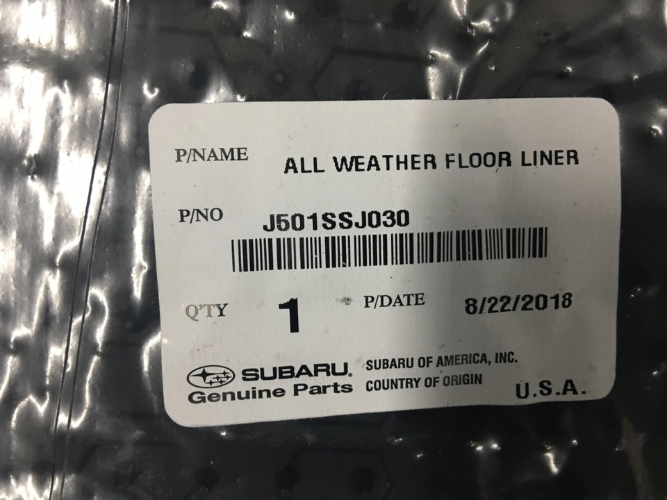 2019-2024 Subaru Forester All Weather Floor Liner Mats Black J501SSJ030 ...