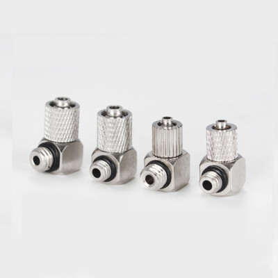 M5 M6 Thread to 4 & 6mm Air Line Hose Quick Elbow 90°Connector Coupler ...