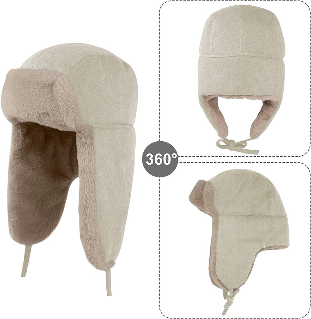 Men's Winter Ushanka Russian Hat Snow Eskimo Hat with Ear Flaps for ...