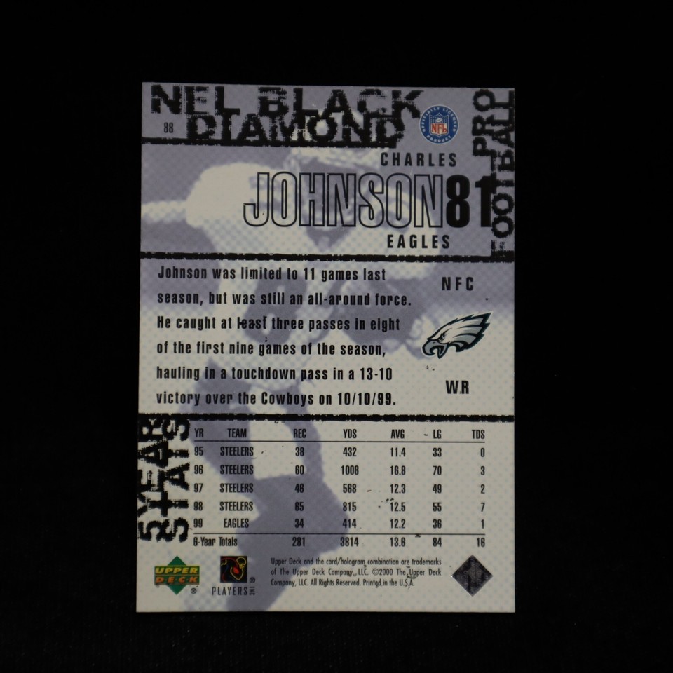 2000 Charles Johnson Philadelphia Eagles Black Diamond Upper Deck #88 ...