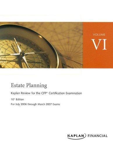 Kaplan Review for the Cfp Certification Examination Ser.: Estate ...