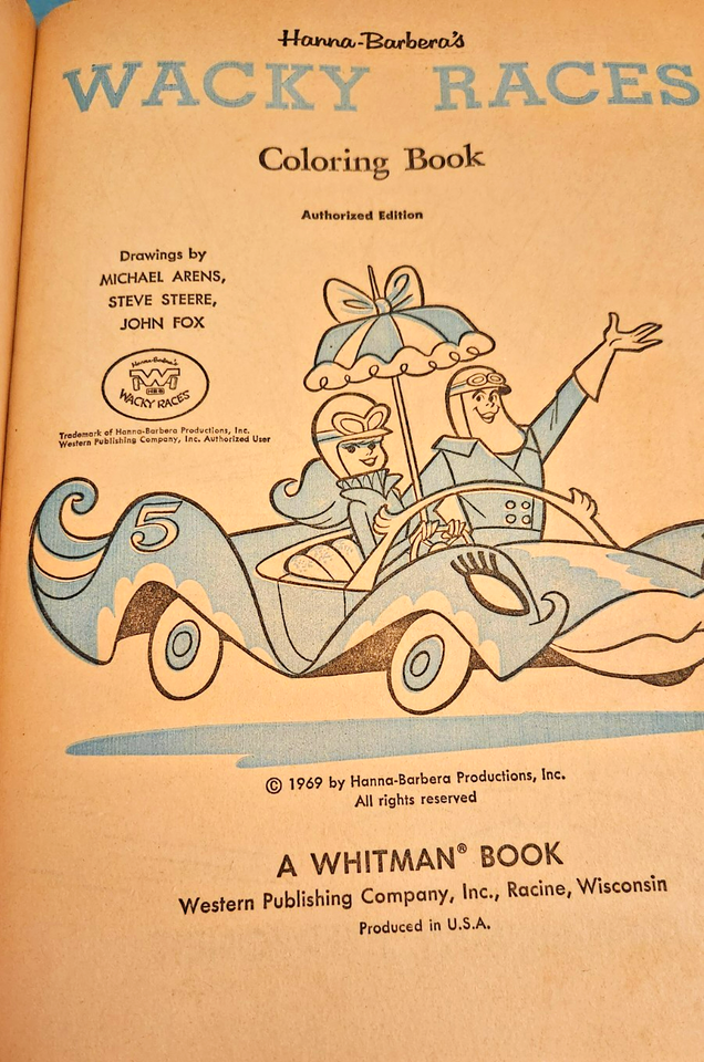 Hanna Barbera's Wacky Races 1969 Vintage Coloring Book | eBay