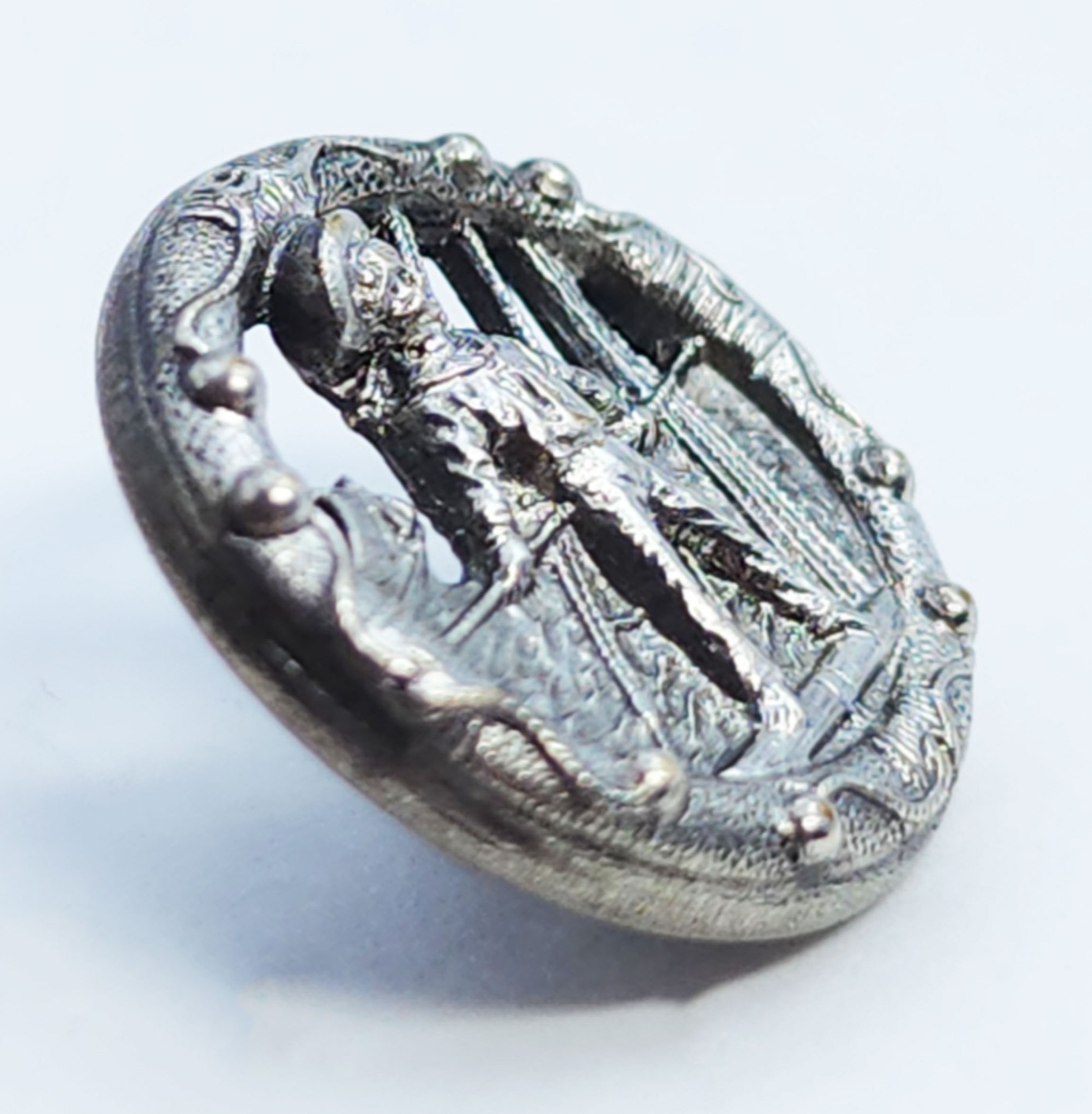 Rare Antique 1Pc Silvered Brass Picture Button Sailor Boy in Ships ...
