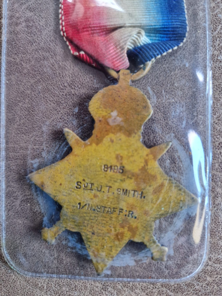 1914 Trio, Clasp & Plaque 8195 Sjt John Thomas Smith 1st Batt North ...