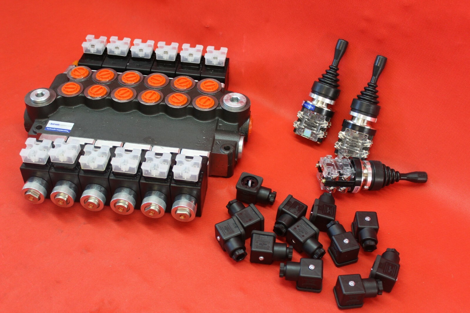 Monoblock hydraulic valve wood splitter valve 6x 12V 80l/min + 3 ...