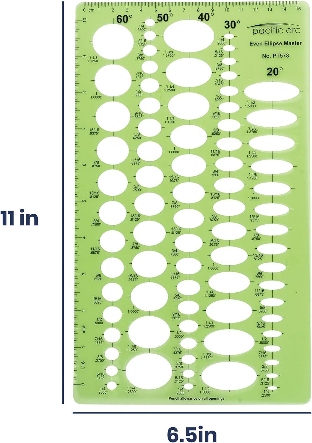 Pacific Arc Even Ellipse Master Template Guide, 79 Ellipses in 5 ...