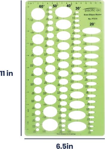 Pacific Arc Even Ellipse Master Template Guide, 79 Ellipses in 5 ...