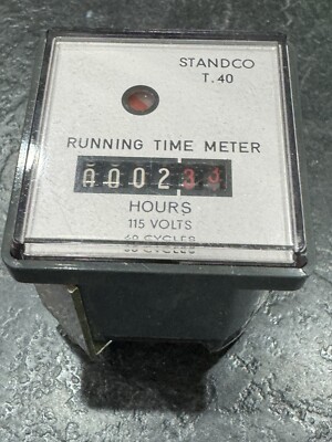 STANDCO T-40 HOUR Running Time METER 110-127 VAC 60 Hz | eBay