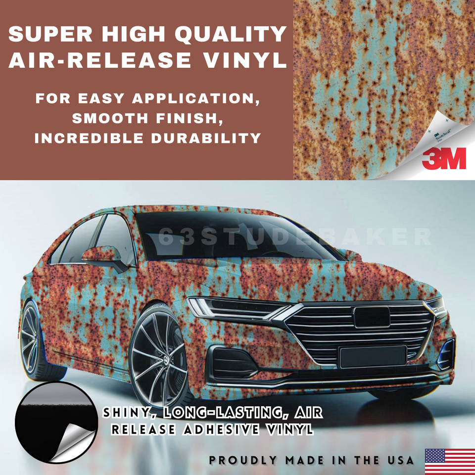 Rusty Blue Metal Rust Old Car Vinyl Wrap Sticker Decal Sheet Film | eBay