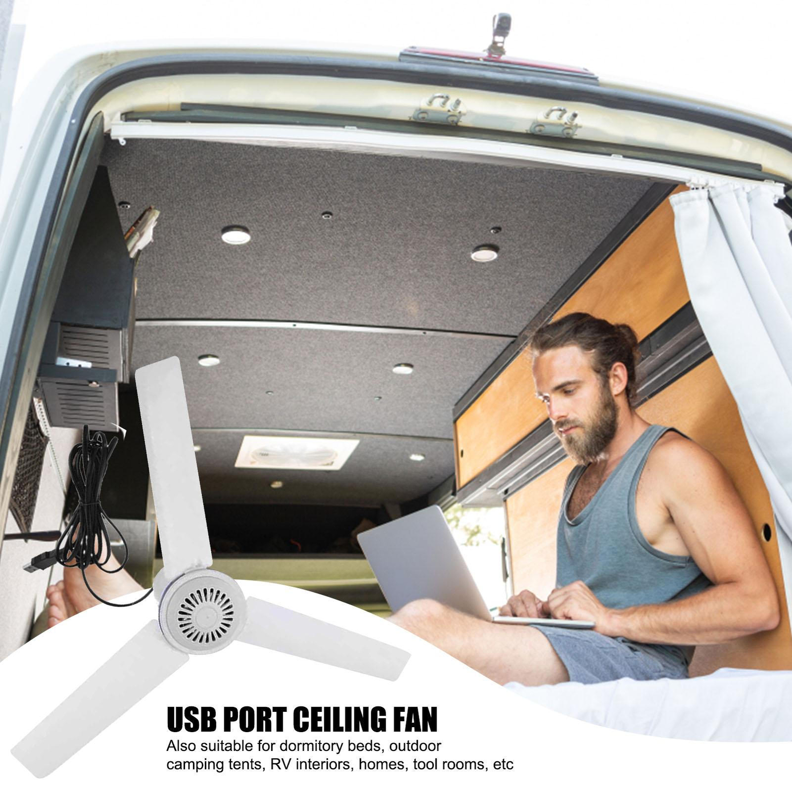 Portable Ceiling Fan Mini USB Tent Fans for RV Camping Outdoor Gazebo ...