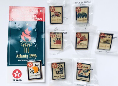 ATLANTA 1996 Olympics Texaco Collectible Pins Complete Set - Lot of 8 ...