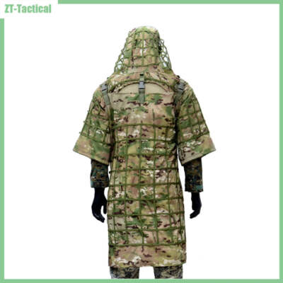 Ghillie Suit Base Poncho | Sniper Camouflage Cape for Airsoft Paintball ...