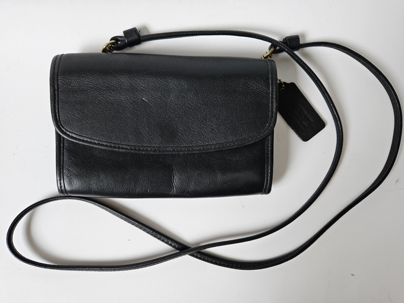 Vintage Coach Envelope Swing Wallet Crossbody Bag Bla… - Gem