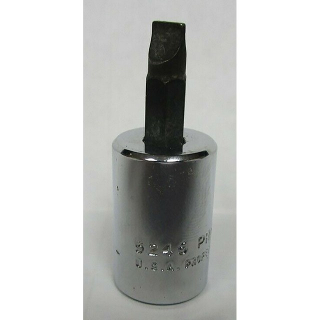 PROTO Tools 5246 1/4” Slotted Flat Socket Bit Driver Screwdriver 3/8 ...