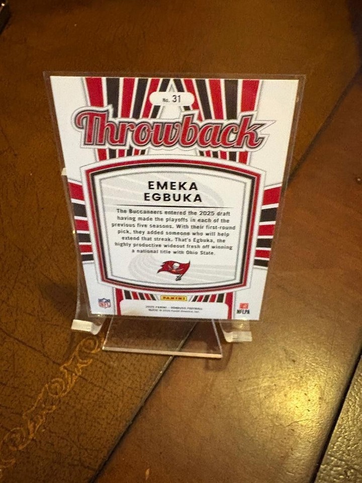 2025 DONRUSS FOOTBALL EMEKA EGBUKA RATED ROOKIE THROWBACK ROOKIE CARD ...