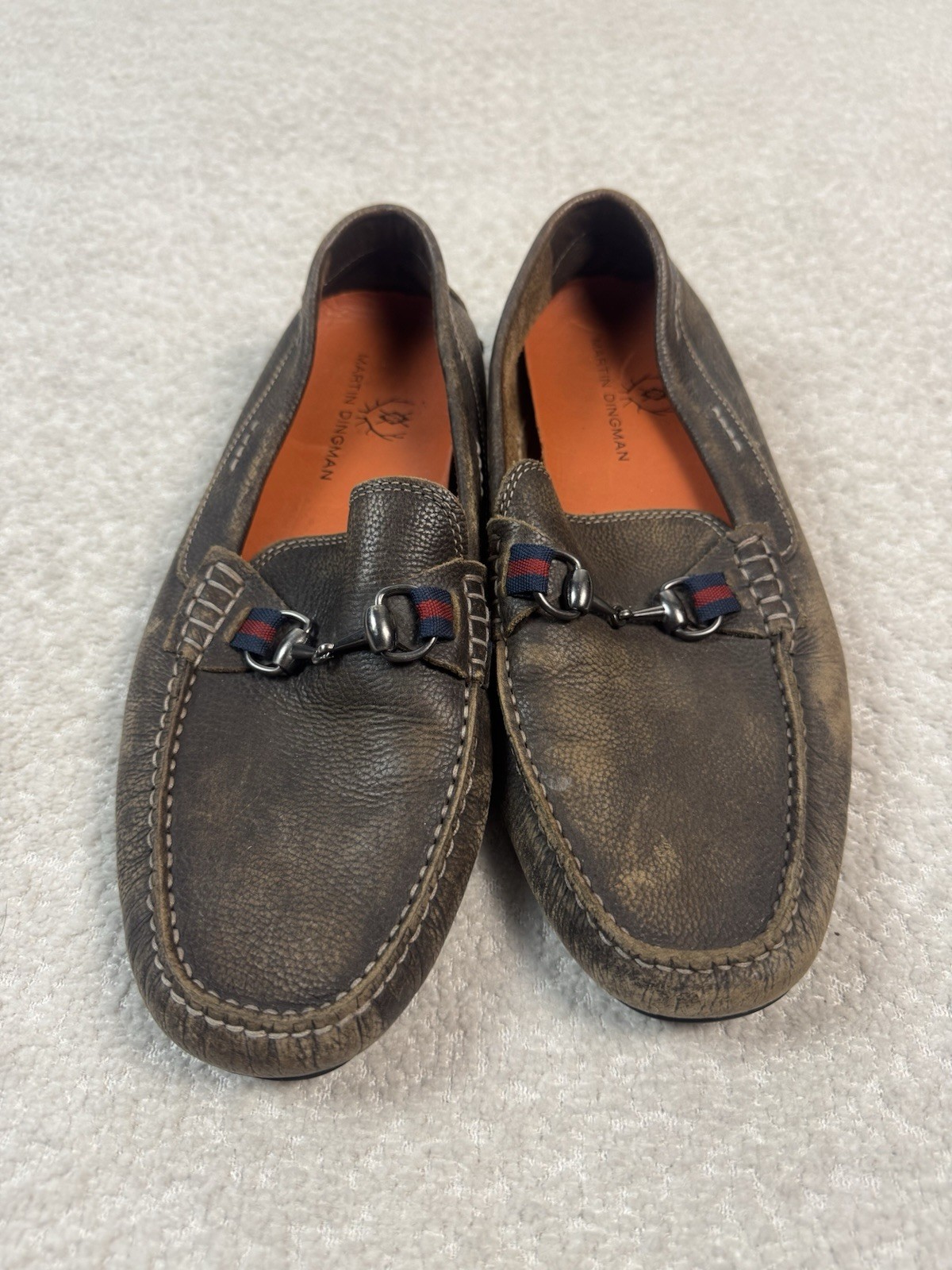 Martin Dingman Bermuda Pebble Grain Horse Bit Loafer … - Gem