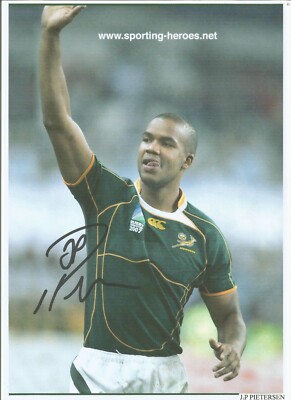 RUGBY autograph JP PIETERSEN feuille 20X30 cm signed SOUTH AFRICA | eBay