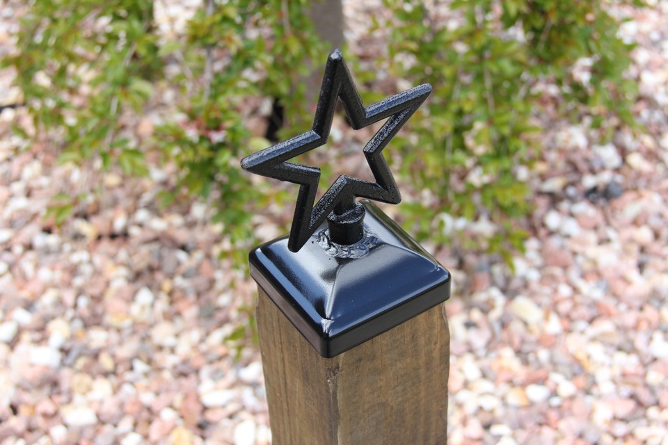 Star Post Cap for 4x4 Wood Post, Decorative Post final, Texas star post ...