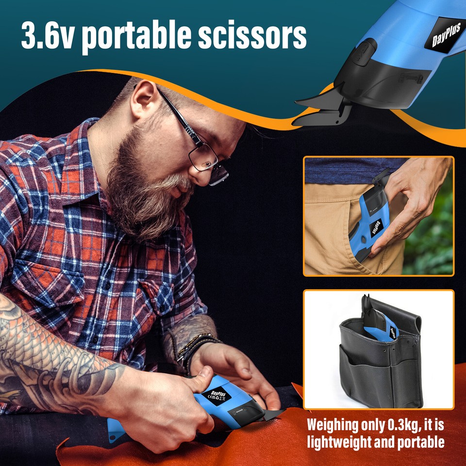 Cordless Power Scissors Rechargeable Battery Leather Cardboard Crafts ...