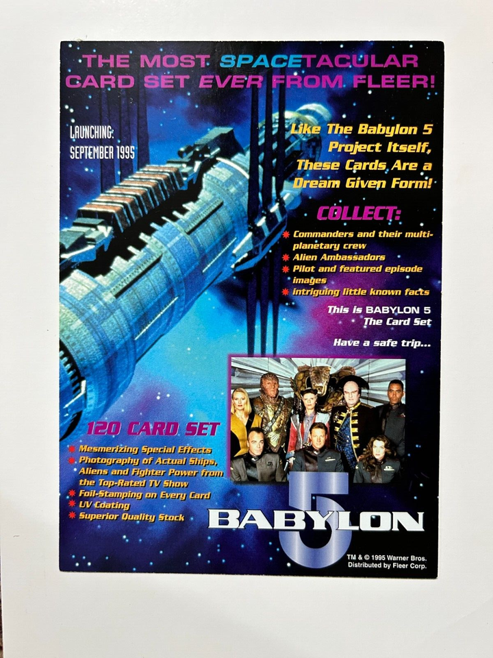 BABYLON 5 UNCUT PROMO 4 CARD SHEET 1995 FLEER | eBay