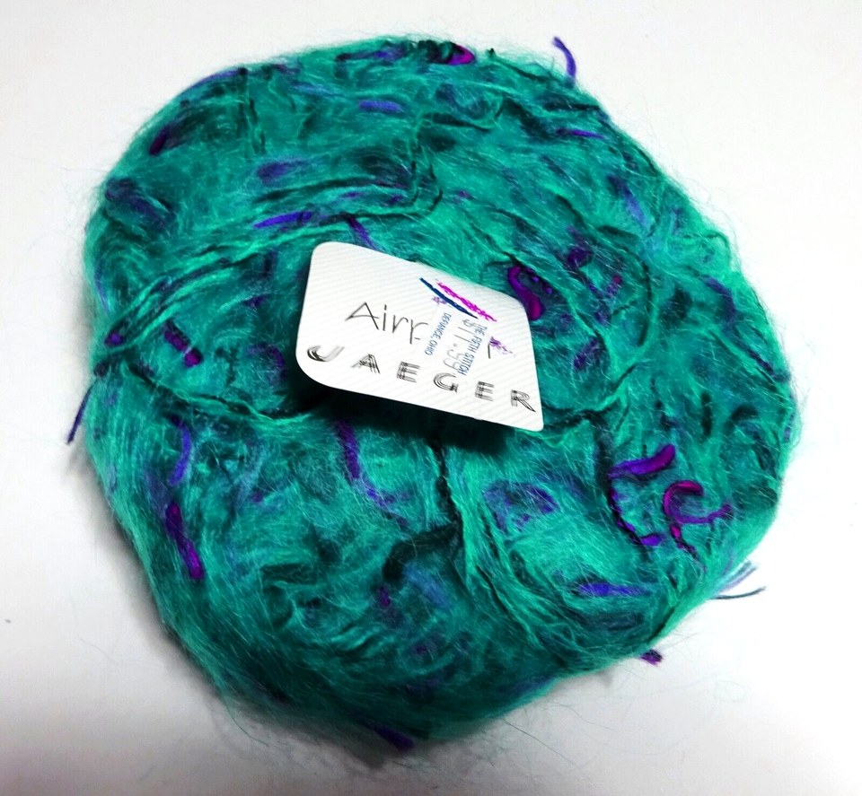 2 1/2 Balls JAEGER Airport Yarn 50 gr Mohair Yarn Turquoise Green Multi ...