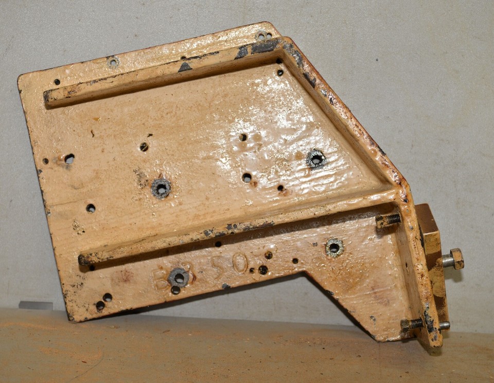 Industrial cast iron motor table steampunk wall shelf 35 lb collectible ...