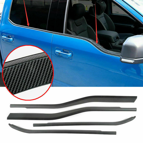 ABS Carbon Fiber Window Bottom Sill Trim Decor Strips For Ford F150 ...