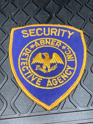 Security Officer Patch Abner Detective Agency 4” x 4.75” 7P | eBay