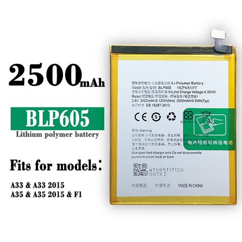 100% New Battery For OPPO A33 A33T F W M F1 A35 Mobile Phone BLP605 ...