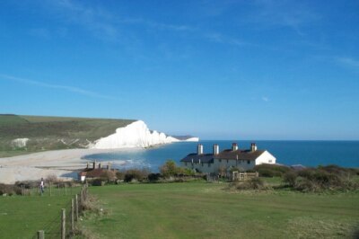 Photo 6x4 Coastguards Cottages Cuckmere Haven Exceat View of the "S ...