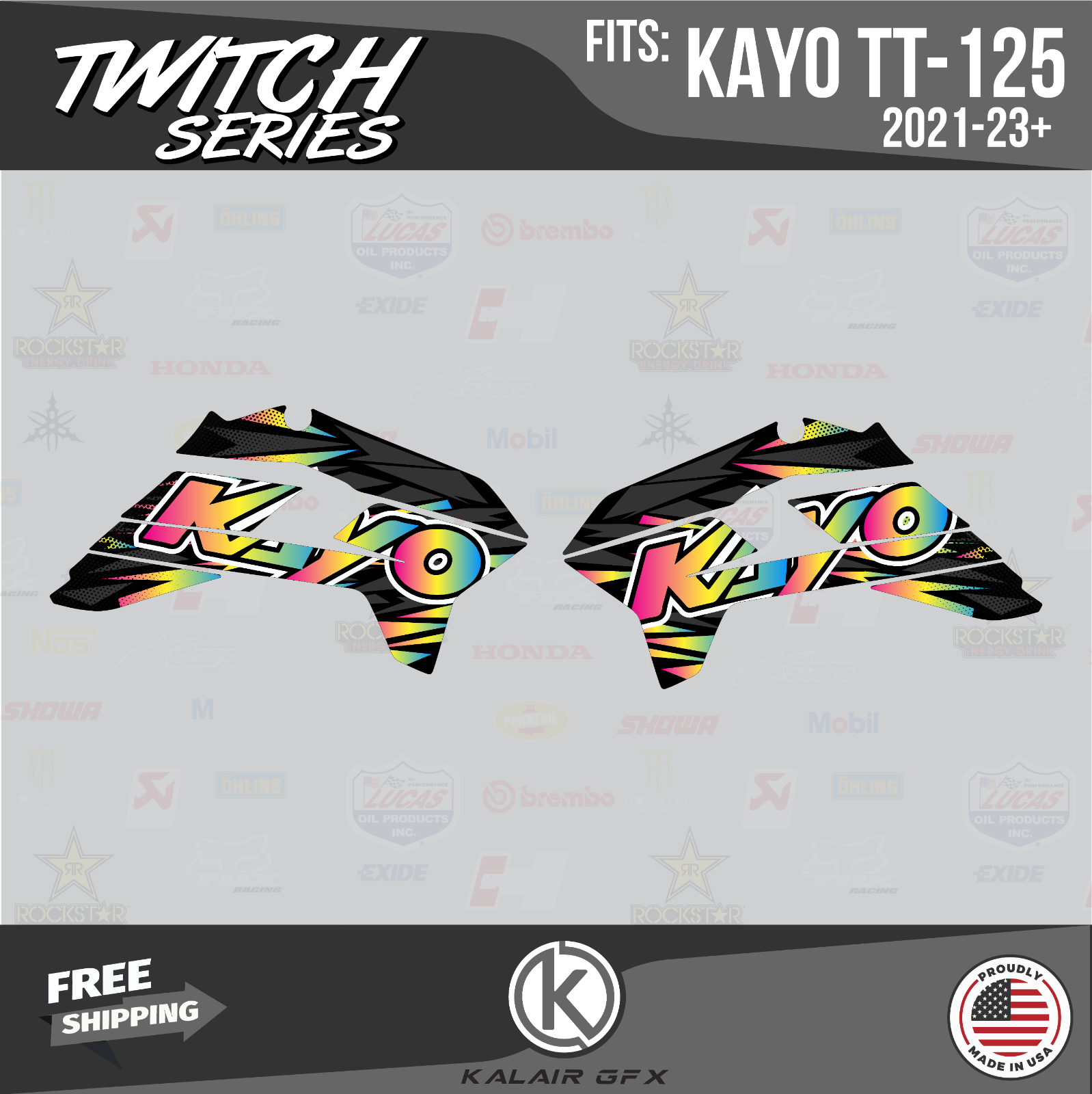 Graphics Kit for Kayo Pit Bike TT125 TT140 2021+ Twitch - Magenta | eBay
