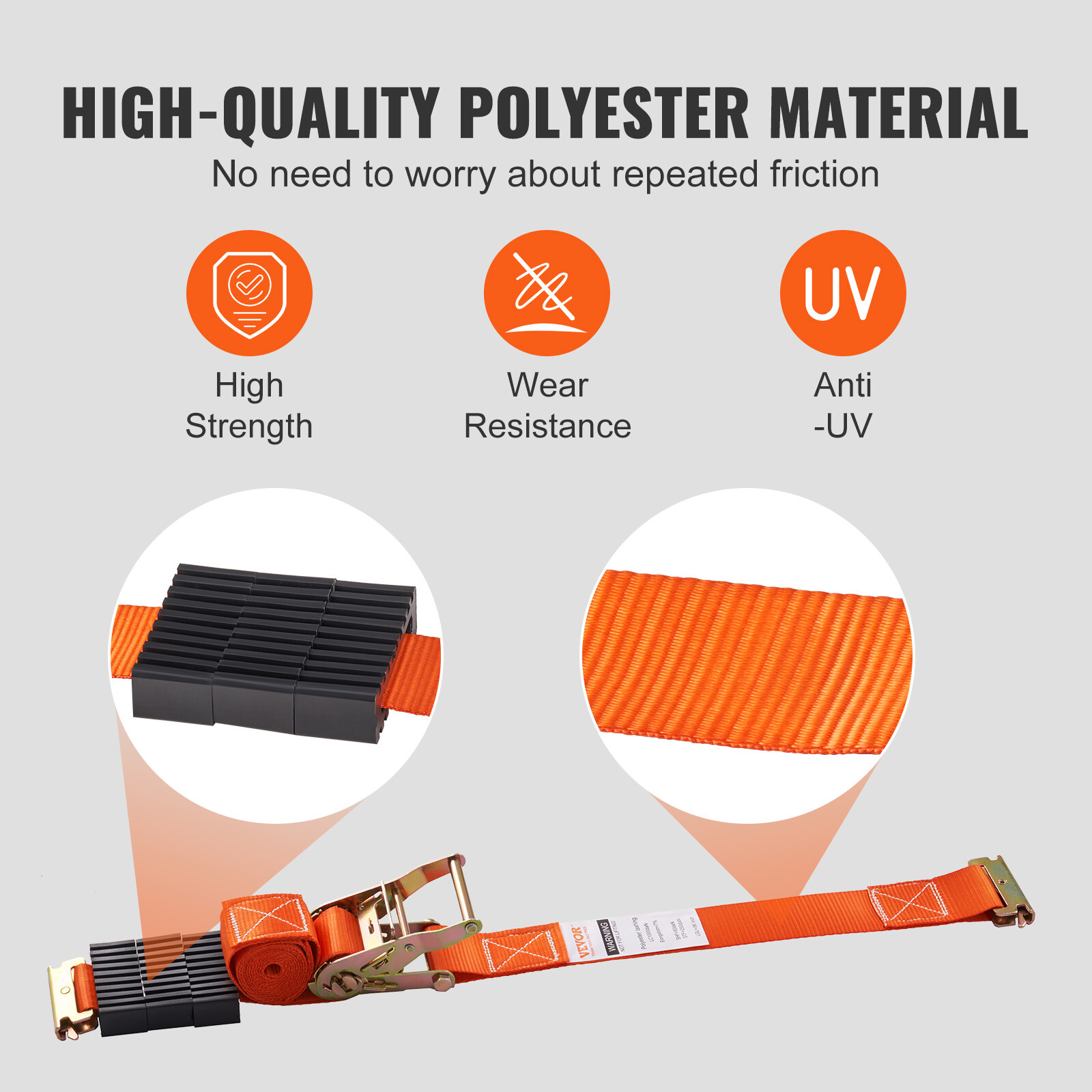 VEVOR Wheel Chock Tire Down Strap Kit Trailer Towing System for ATVs ...