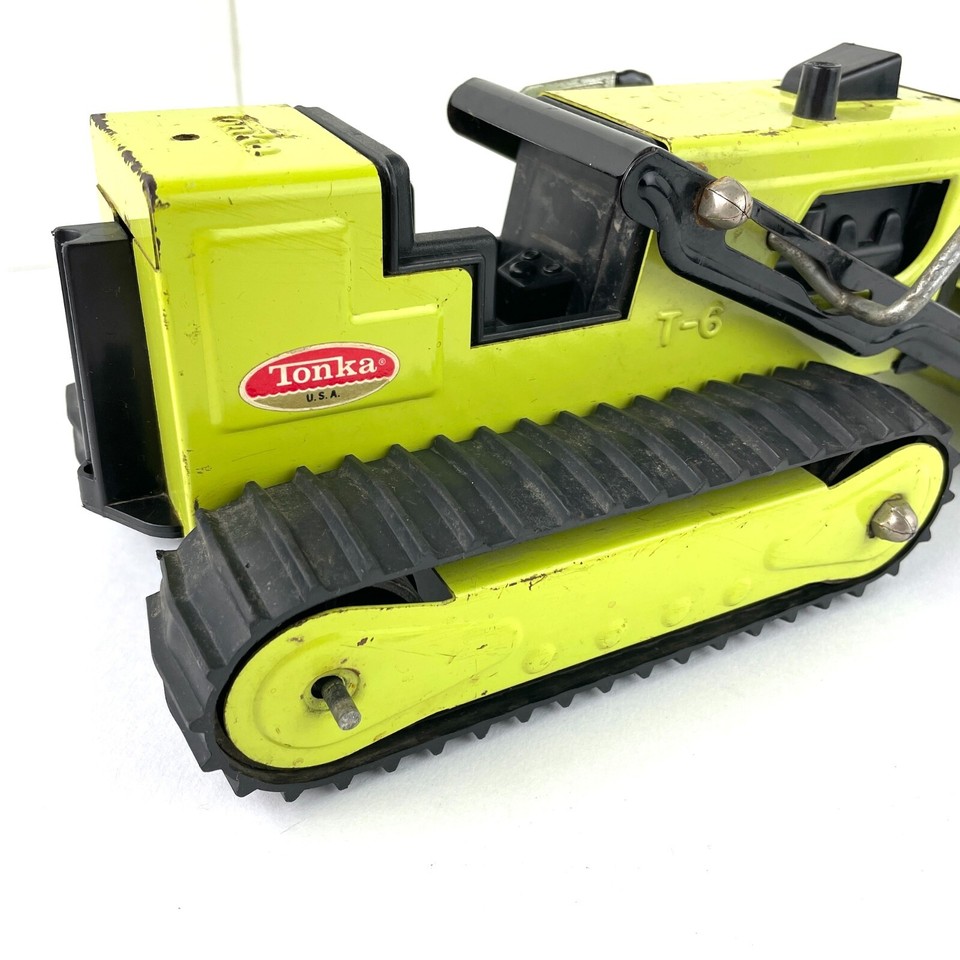 Vintage Tonka T-6 Front End Loader Backhoe Bulldozer Green Metal Toy | eBay