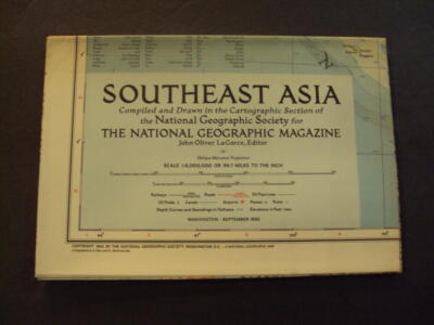 National Geographic Map Of Southeast Asia Sept 1955 ID:90295 | eBay