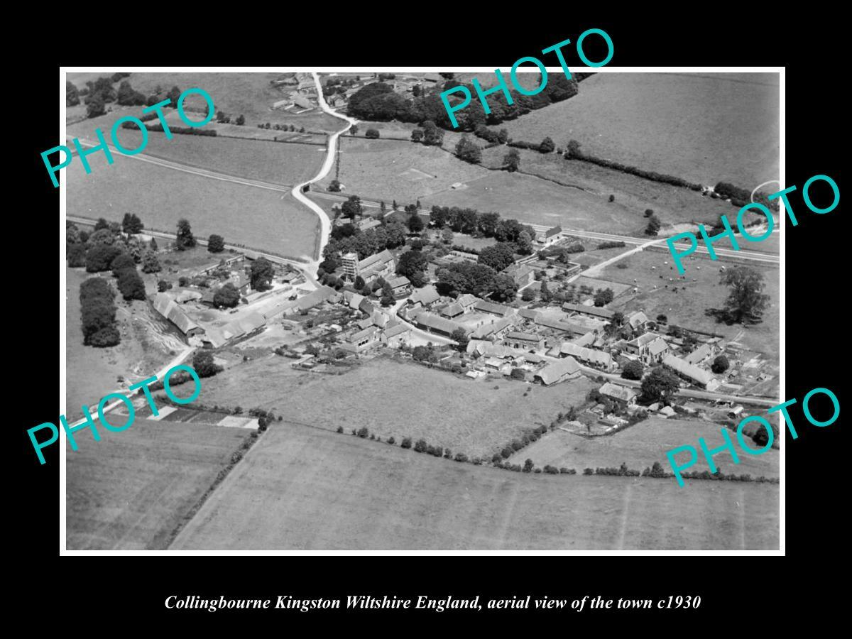 OLD 8x6 HISTORIC PHOTO OF COLLINGBOURNE ENGLAND AERIAL VIEW THE TOWN ...