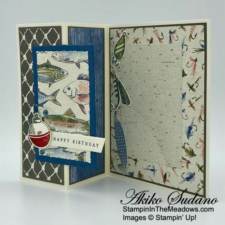 Stampin Up! GONE FISHING Stamp Set, Dies, & LET'S GO FISHING DSP #4814 ...