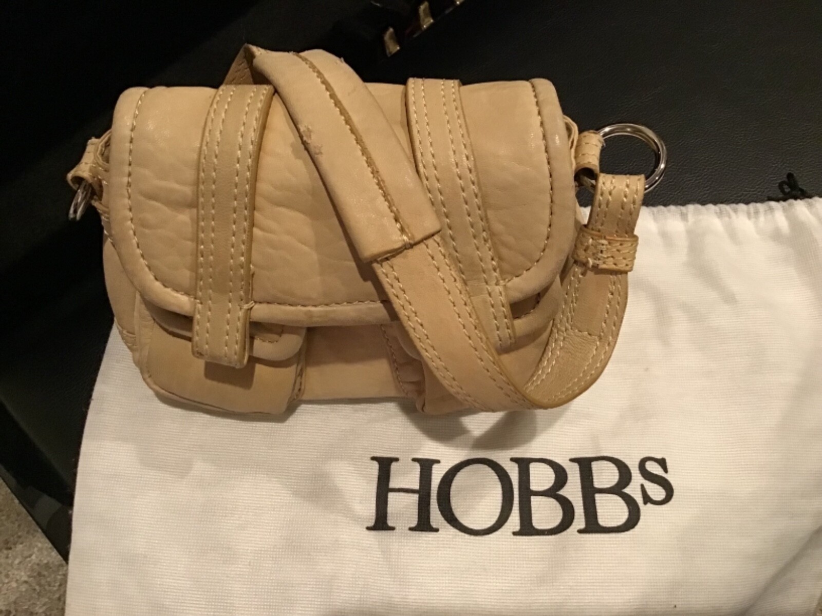 Authentic HOBBs Shoulder Bag Leather Beige Small Pre-owned | eBay