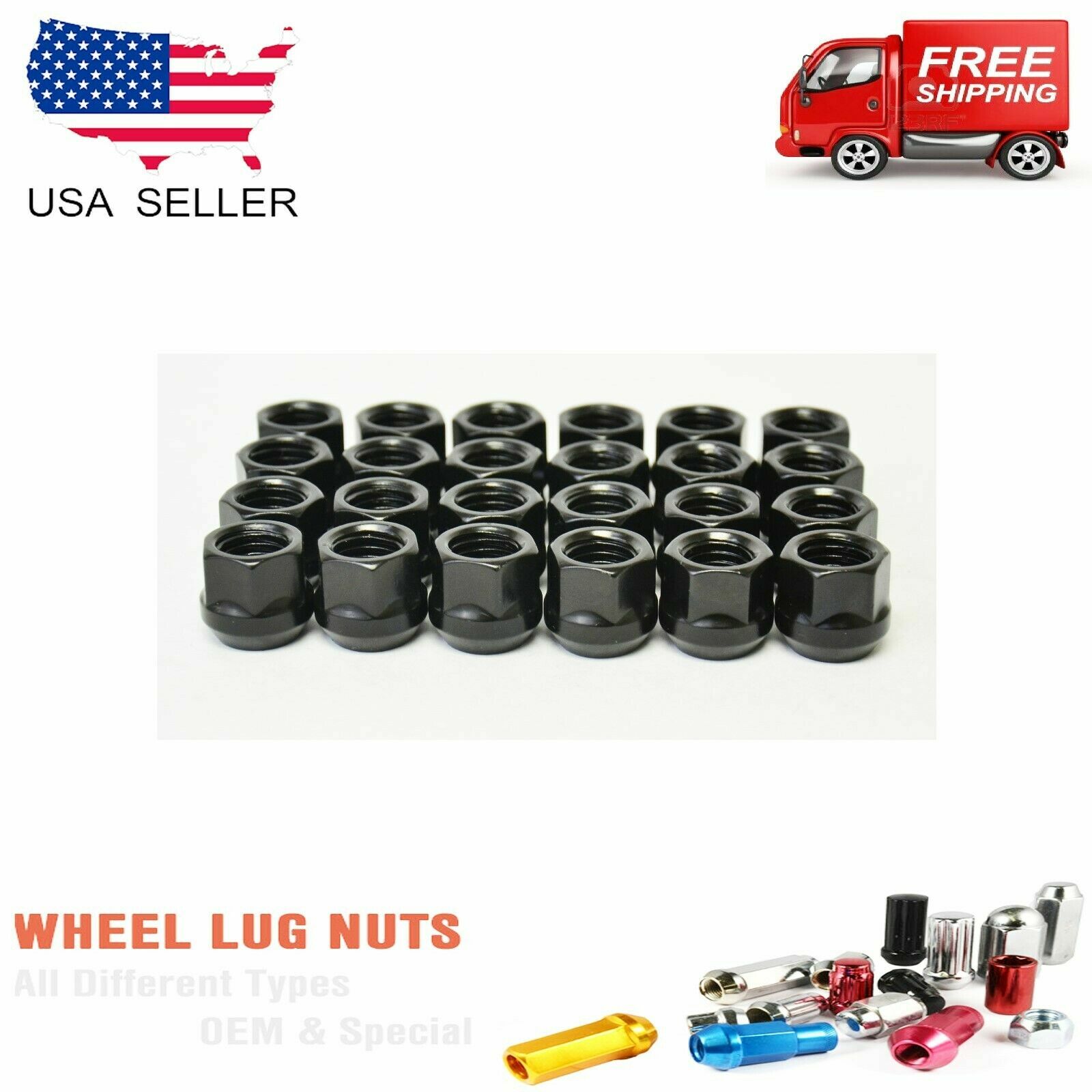 24 Pcs 12X1 5 Extremidade Aberta Bulge Acorn Lug Nuts Preto EBay 24 Pcs 12X1 5 Extremidade Aberta Bulge Acorn Lug Nuts Preto EBay