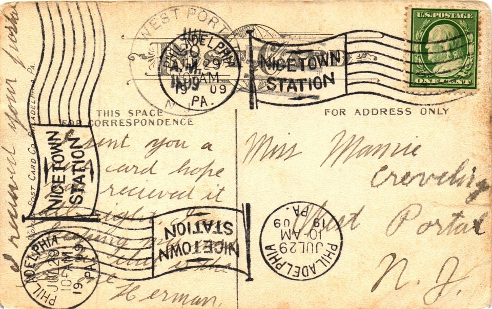 Philadelphia Nicetown Boys Club PA Postcard Posted 1909 | eBay