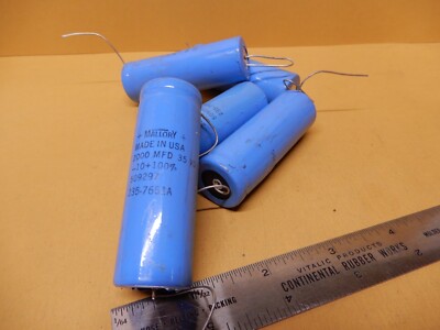Mallory Blue Electrolytic Capacitors 2000uf 35V Axial Leads Qty 5 ...