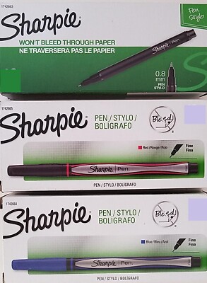 Sharpie Stylo Fine Point Pens Smear, Fade & Water Resistant Select ...