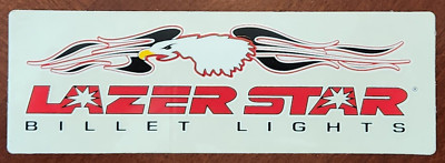 Vintage Lazer Star Billet Lights Motorcycle Eagle Window Bumper Sticker ...